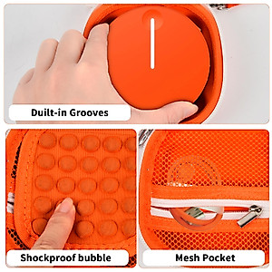 Boobowl Hard Case Compatible with SIMO/for Skyroam Solis Lite 4G LTE Portable WiFi Mobile Hotspot, Travel Router Storage Bag with Mesh Pocket for Rechargeable Batteries, Charger (Box Only)-Orange