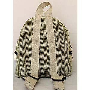 Eco Friendly Mini Backpack For women Handmade Hemp Backpack For Women organic Beautiful Small Backpack (LIGHT GREEN)