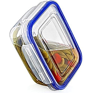 Large Plastic Food Storage Container with airtight Lid for Pantry, Fridge- 10 Cup, 80 Oz- BPA Free, Leakproof Sealed Container- Microwave, Dishwasher and Freezer Safe (Clear)