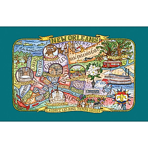 Kay Dee Designs F2170 Adventure Destinations Poster Style Tea Towel, New Orleans