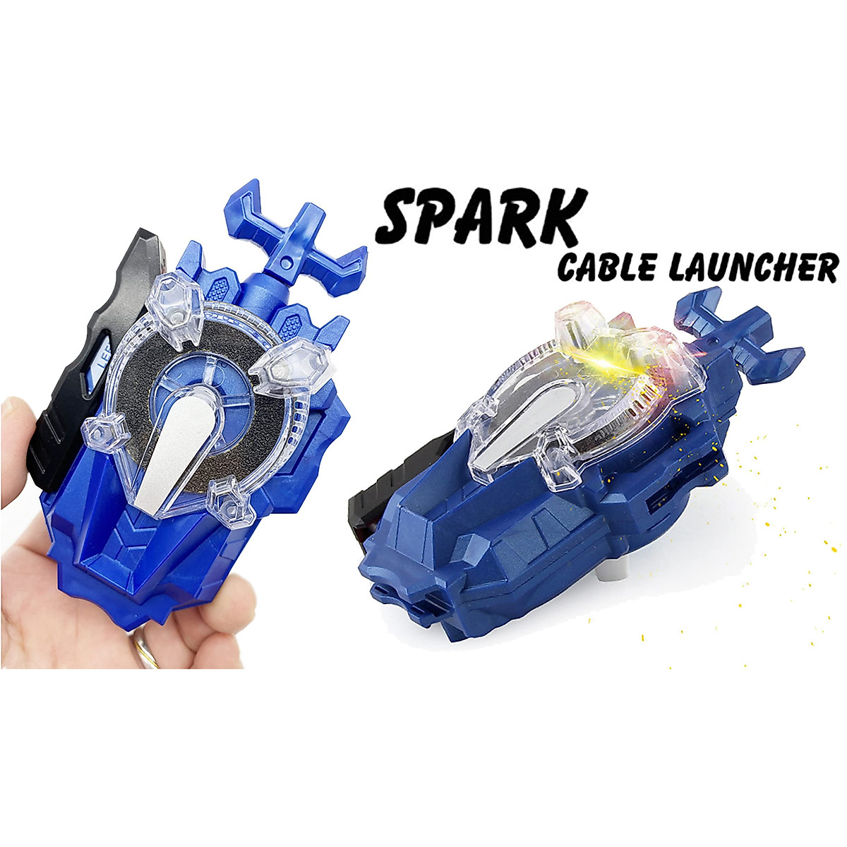 SUPERBLADE Metal Fusion Games Blade Toy Set Sparking Launcher Grip Bey Battling Top Burst B-145 DX Starter Venom Diabolos.Vn.Bl Left and Right Launcher Play Blades Gaming Toy Set Gift for Boys 4-8-12+