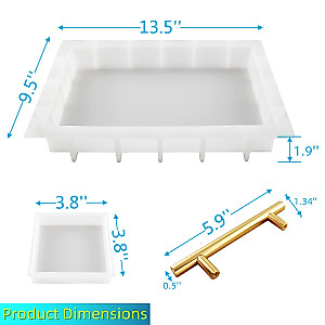 Resin Tray Molds Silicone, 13.5" Large Deep Rectangle Molds for Resin with 4pcs Coasters Mold, Epoxy Resin Casting Molds for DIY Flowers Preservation Resin Art Making Home Décor