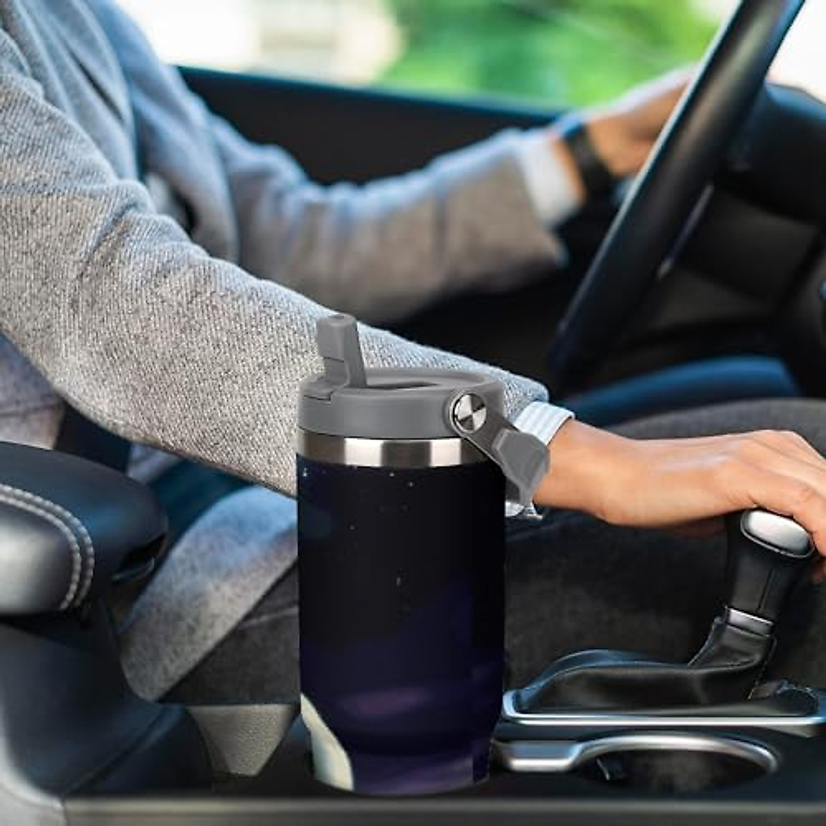 SYJTGDE Large Capacity Car Cup Polar Bears Northern Lights Fashionable Upgrade Car Cup Advanced And Beautiful Travel Cup