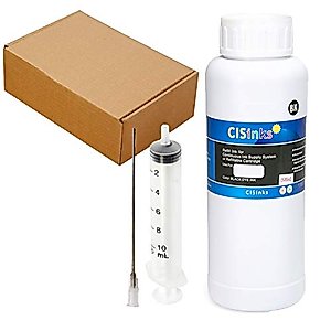 CISinks Standard Universal Large Black Refill Ink - 500 ml (17 oz) Dye-Based Ink for All Printers + Refill Tool Kits Blunt Injectors
