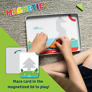 Chuckle & Roar - Shape Makers - Tangram Puzzle for Kids 3 and up - Magnetic Foam Blocks with Tray - Educational and Engaging Fun for Toddlers