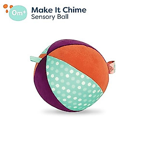 B. toys- B. baby- Large Textured Plush Baby Ball- Chiming Bell- Gross Motor Skills & Sensory Development- for babies & Toddlers- Make It Chime- 6 months +