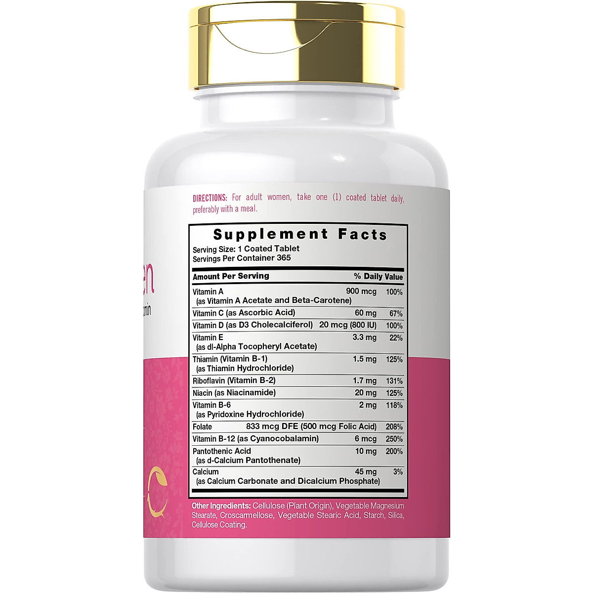 Carlyle Women's Multivitamin | 365 Tablets | Vitamin and Mineral Supplement | Non-GMO, Gluten Free