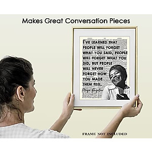 "People Will Forget…" Positive Quote Maya Angelou: Motivational Wall Art Poster, Inspirational Quote Wall Decor Posters for Bedroom & Office Decor for Men, Women & Teen Girl - 8x10 Print Unframed