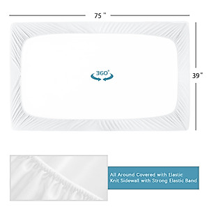 2 Pack Twin Mattress Protector Waterproof, Noiseless & Soft Coverage Mattress Fitted Sheet Twin with Deep Pocket up to 14", Super Breathable & Easy Wash Twin Size Mattress Protector