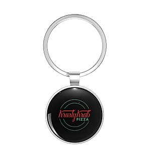 1080 Graphics Krusty Krab Pizza Key Chain Stainless Steel Keychain with Ring