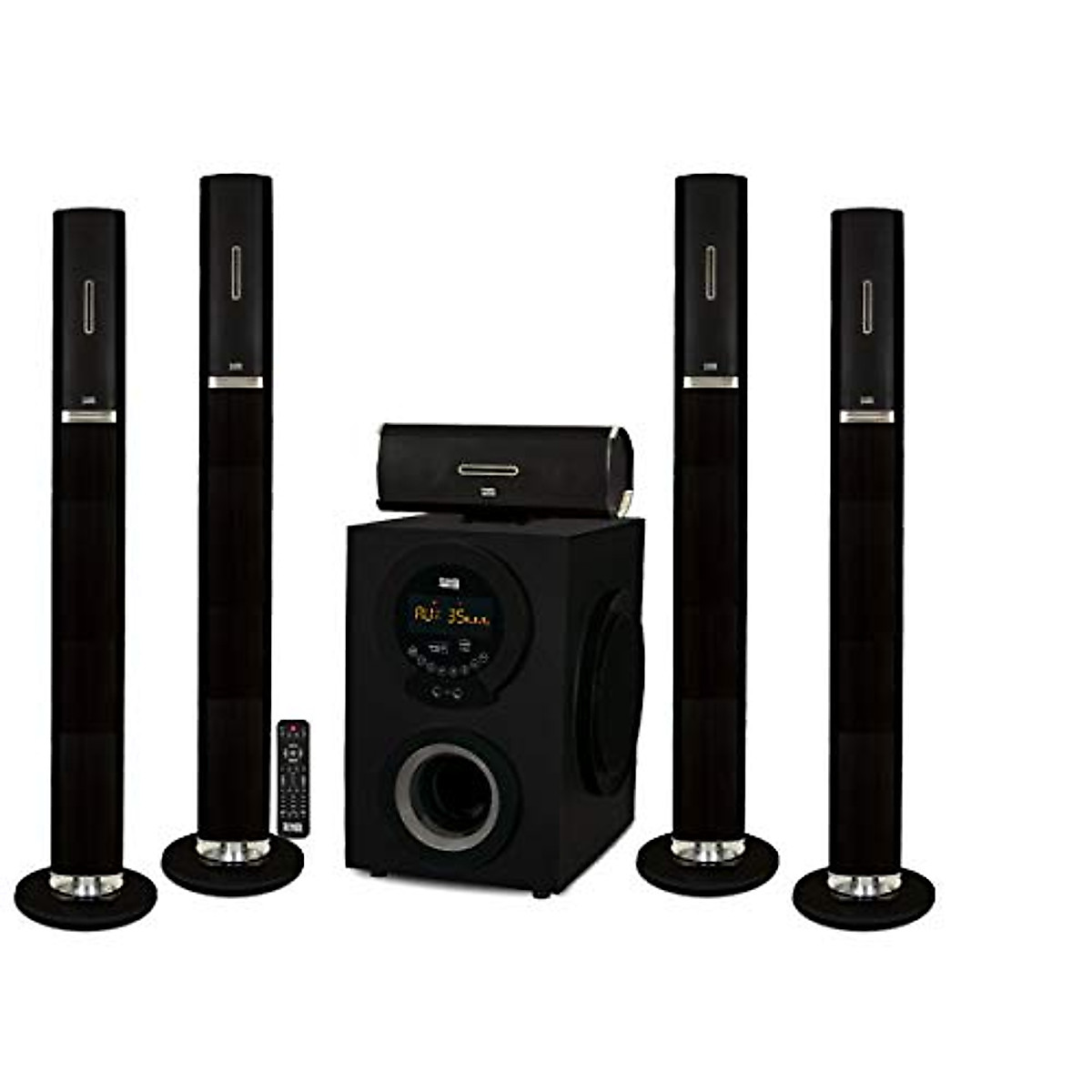 Acoustic Audio by Goldwood AAT3002 Tower 5.1 Home Theater Bluetooth Speaker System with 8" Powered Subwoofer