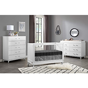 Oxford Baby Holland Modern 3-in-1 Island Crib to Toddler Bed Guard Rail Conversion Kit, Snow White, GreenGuard Gold Certified