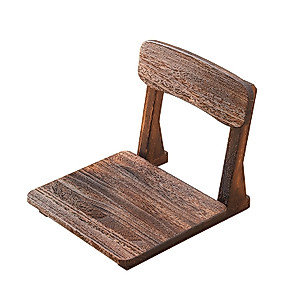 GZQWDC Japanese Floor Chair,Tatami Zaisu Meditation Yoga Chair Indoor Outdoor with Back Support,Bed Chair,Floor Seating (Wood)