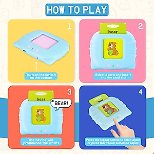 Careenoah Educational Toys for 3 4 5 6 Year Old Boys 112 Pcs Talking Flash Cards for Toddler Preschool Learning Games Activities Christmas Birthday Gift for Kids Age 3 4 5 6 Year Olds Boys