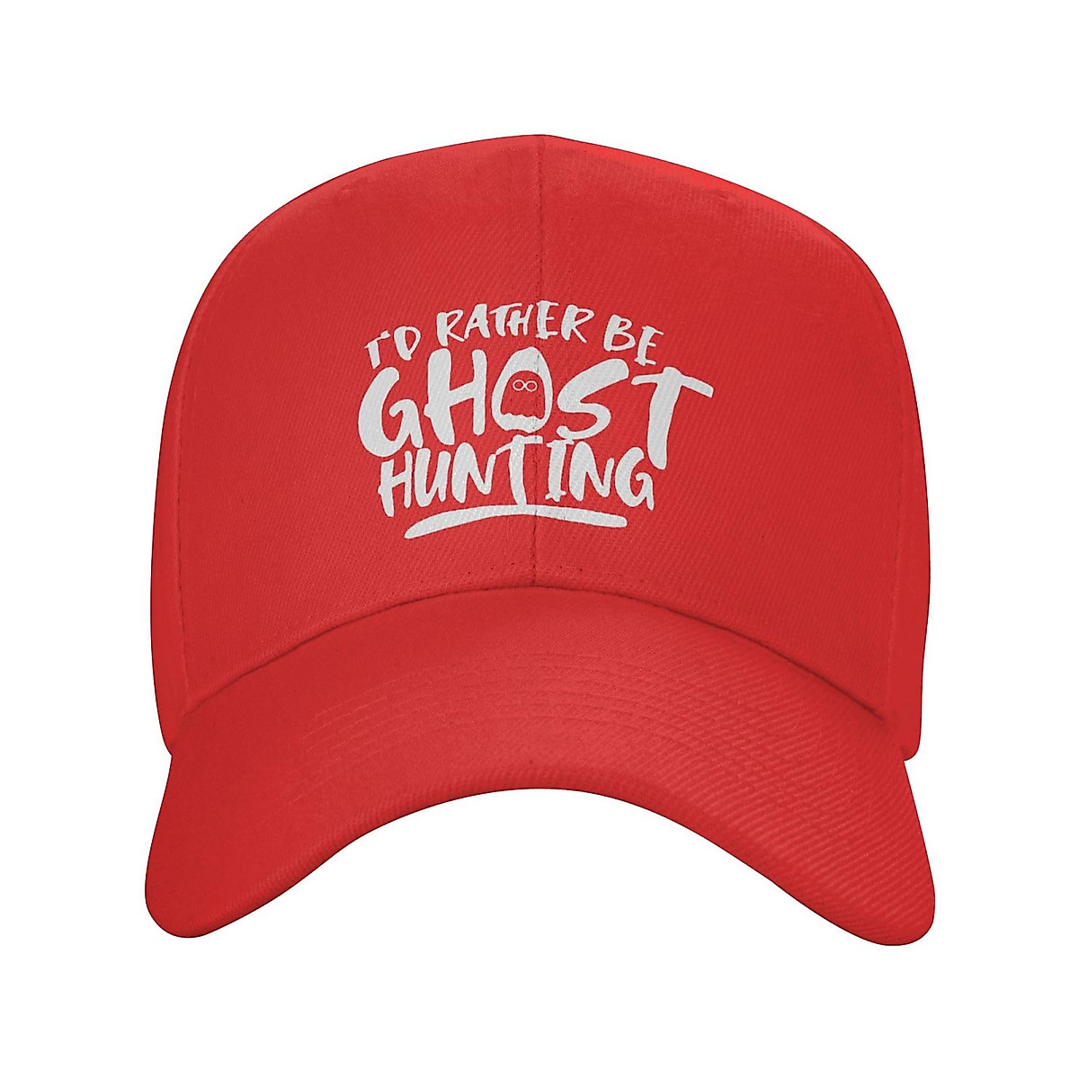 I'd Rather Be Ghost Hunting Adjustable Baseball Hat Unisex Adult Sports Cap Red Outdoor Uv Protection