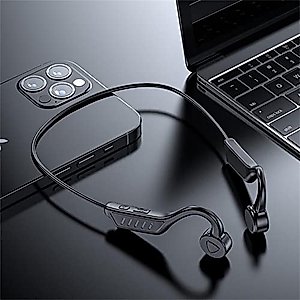 Ganfancp Wireless Bluetooth Headphones,Neck-Mounted Osteoconductive Headset,HiFi Stereo Noise Reduction Bones-Conduction Earphones for Sports,Work,Game