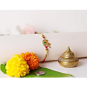 Shree Krishna Rakhi for Brother Rakshabandhan Thread/Raksha Bandhan Rakhi (Design 7, Standard)