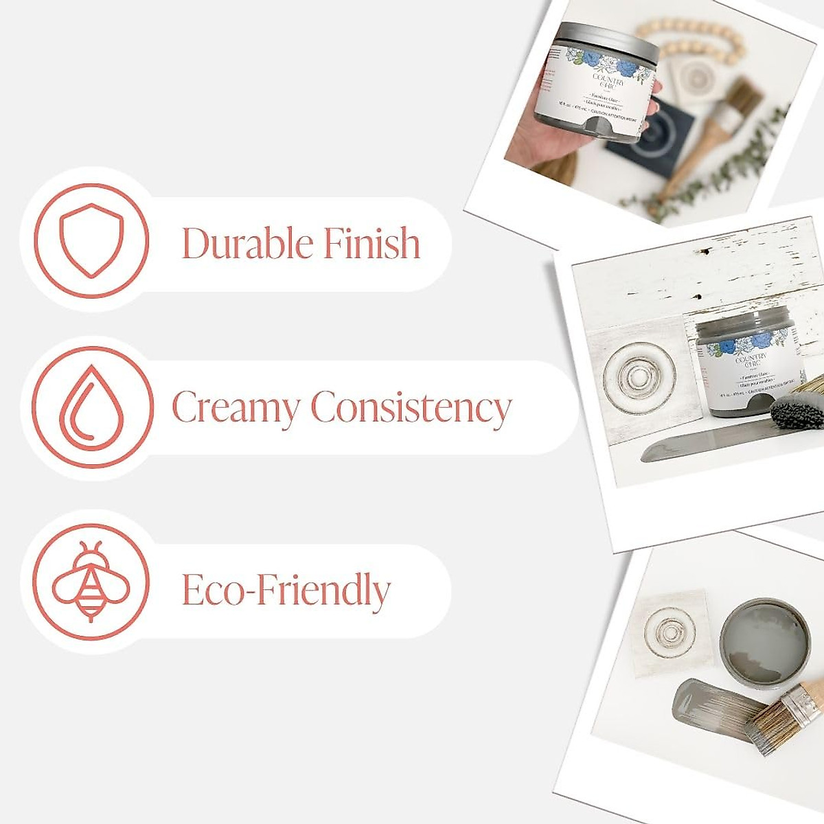 Furniture Glaze - Antique Patina Special Effects Glaze for Chalk Style Furniture Paint, Eco-Friendly Wood Stain, 6 Color Choices - Slate [Grey] - Pint (16 oz)