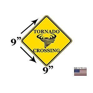 Funny Metal Warning Tornado Crossing XING Tin Sign Wall Décor Man Cave Bar