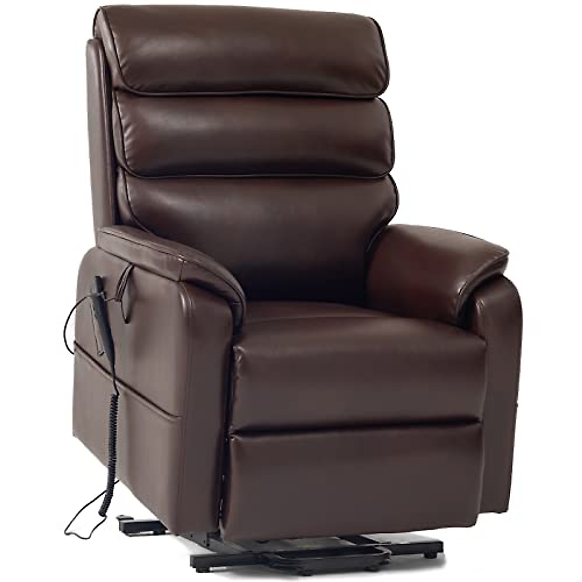 Irene House 9188 Lay Flat Sleeping Dual OKIN Motor Lift Chair Recliners for Elderly Infinite Position Recliner with Heat Massage Up to 300 LBS Electric Power Lift Recliner(Brown Faux Leather)