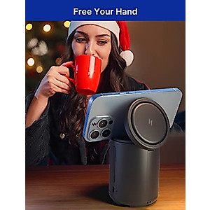 JSAUX Gifts for Men and Women, Bluetooth Wireless Speaker with Phone Stand and Wireless Charger, Compatible with iPhone MagSafe Charger, Speaker with HD Surround Sound, Birthday Gifts Cool Gadgets