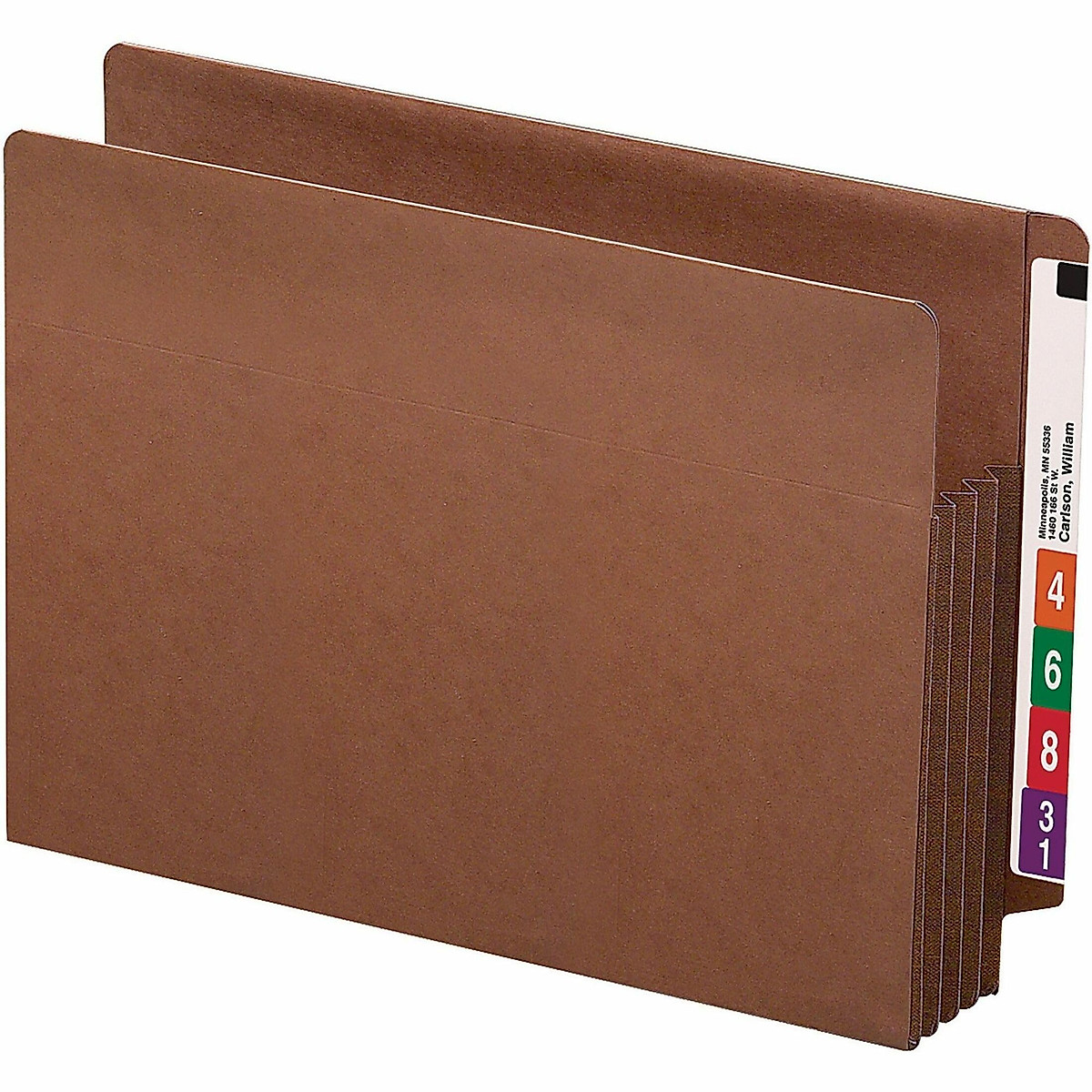 Smead End Tab TUFF® File Pocket, Reinforced Straight-Cut Tab, 3-1/2" Expansion, Tyvek® Gusset, Extra Wide Letter Size, Redrope, 10 per Box (73780)