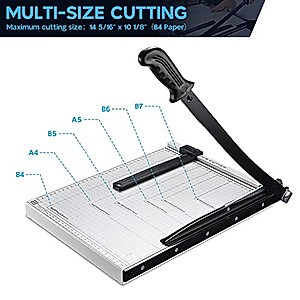 Yescom Paper Cutter Guillotine Trimmer 15" Cut Length 12 Sheet Photo Cardstock Cutting Machine