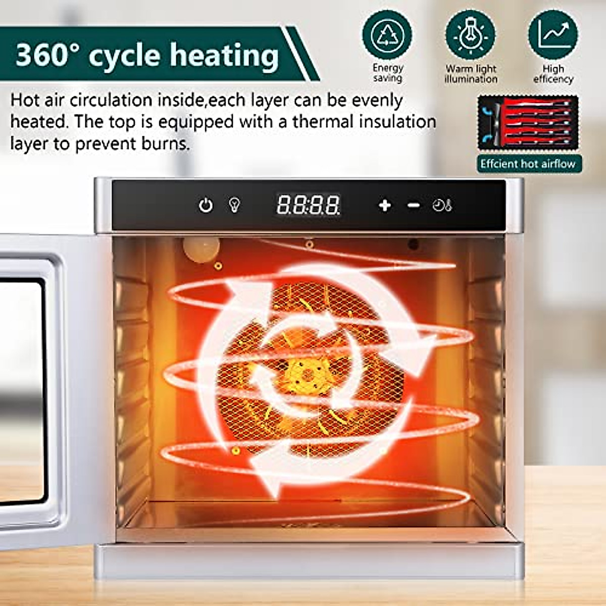 COMKERI Food Dehydrator 6 Trays for Food Jerky, Fruit, Meat, Dog Treats, Herbs, Flower Tea, Vegetables, Durable Food-grade Stainless Steel Dehydrator Machine with 110V/700W