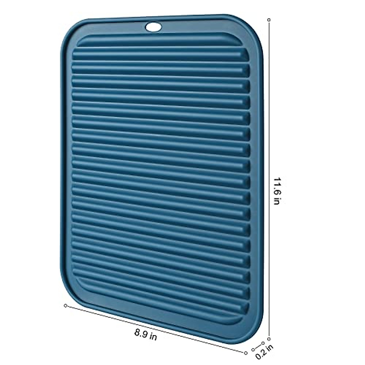 HOTEC Silicone Trivets for Hot pots and Pans, Heat Resistant for Kitchen Counter Dish Drying Mat, Set of 2 Classic Blue