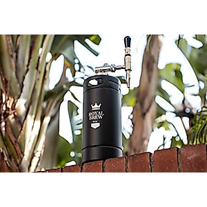 The Original Royal Brew Nitro Cold Brew Coffee Maker - Gift for Coffee Lovers -128 oz Extra Large Home Keg, Nitrogen Gas System Coffee Dispenser Kit - Use Nitrogen or Nitrous Oxide