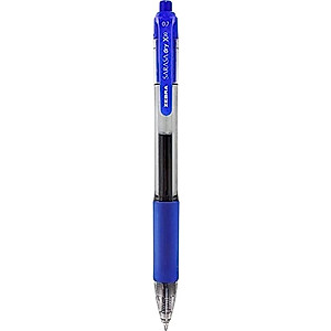 Zebra Sarasa Retractable Gel Ink Pens, Medium Point 0.7mm, Bulk Combo Pack of 6 BLUE Gel Pens & 6 BLACK INK Zebra Gel Pens (Black/Blue)