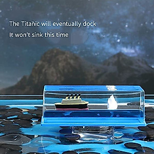 LETINE Titanic Cruise Ship Model Liquid Wave Cruise Ship Decoration Cruise Ship That No Longer Sinks-Cruise Ship Iceberg Home Decor Suitable for Home Show, Gifts, Desk or Paperweight (BOX)