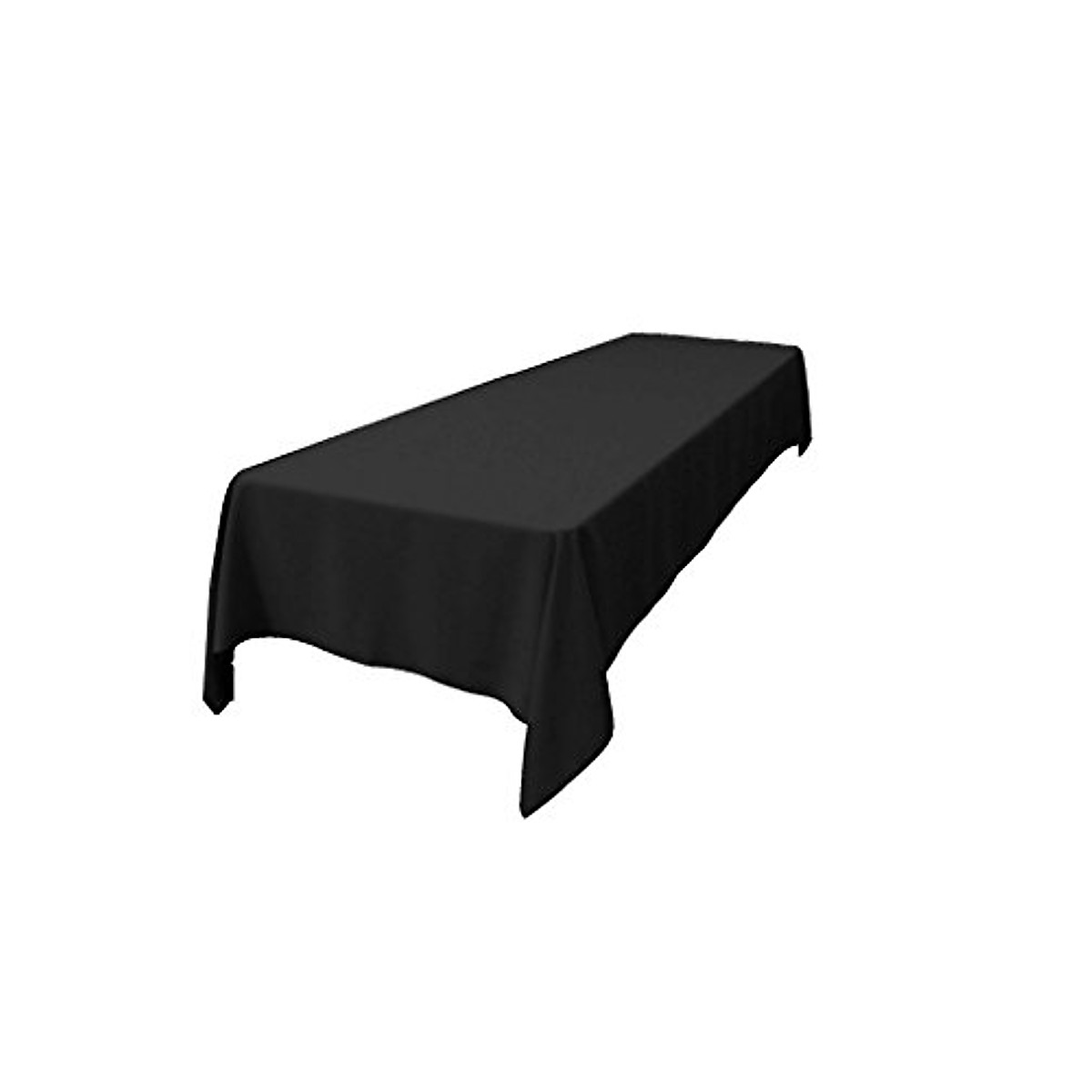 LA Linen Polyester Poplin Washable Rectangular Tablecloth, Stain and Wrinkle Resistant Table Cover 60x144, Fabric Table Cloth For Dinning, Kitchen, Party, Holiday 60 by 144-Inch, Black 60 in x 144 in