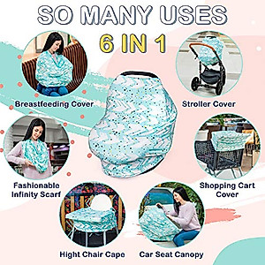 Multi Use Nursing Breastfeeding Cover Scarf Car Seat Canopy by Busy Monkey-Shopping Cart-High Chair-Stroller and Carseat Covers for Boys and Girls-Infinity Stretchy Shawl-Baby Shower-Arrows
