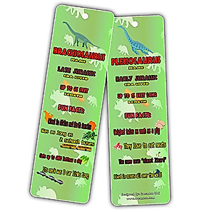 Dinosaur Fun Facts Bookmark Cards for Kids (12-Pack) - Jurassic World Bookmarker - Excellent Party Favors Teacher Classroom Reading Rewards and Incentive Gifts for Young Readers Kids Boys and Girls
