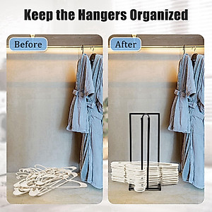 HONZUEN Hanger Stacker Metal, Height-Adjustable Hanger Storage Organizer Hold up to 120 Velvet Hangers, Hanger Organizer Stacker Stand for Closet and Laundry, Clothes Hanger Holder Space Saver 1 Pack