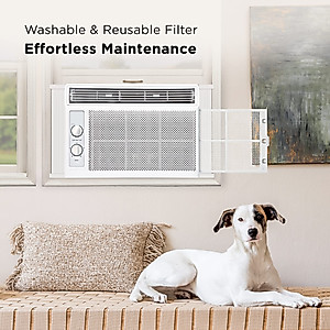 TCL H5W23M 5,000 BTU Window Air Conditioner and Fan-Cool up to 150 Sq. Ft. with Easy to Use Mechanical Control and Reusable Filter, White