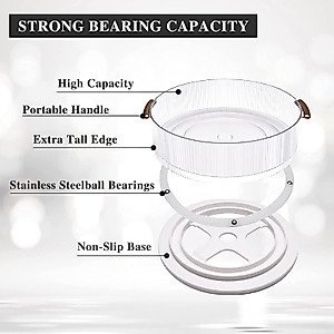 KULVGDA Lazy Susan Organizer,9 Inch Clear Plastic Lazy Susan Turntable for Cabinet Table Spice Rack,360 degree Rotating Round Lazy Susans Makeup Organizer for Countertop,Pantry,Refrigerator, Bathroom