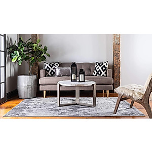 Unique Loom Metro Collection Area Rug (8' x 10' Rectangle, Light Gray/ Gray)