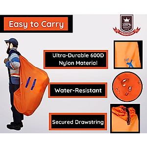 Alnoor USA Gate Check Bag for Single & Double Stroller Travel Bag for Air Plane | Extra Large & Ultra Durable - Includes Padded Shoulder Straps for Comfort & Durability With Pouch – Bonus E-Book