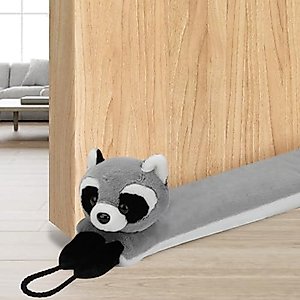 MAGZO Under Door Draft Stopper 36 Inch, Weighted Animal Noise Blocker for Door, Raccoon Draft Guard with Hook Loops