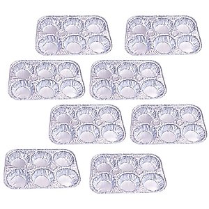 Set of 8 Disposable Aluminum Foil Muffin Pans