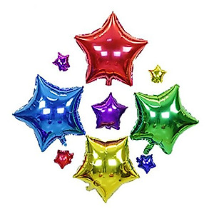 (Pack of 20) Assorted Color Small 5 Star Helium Foil Balloons for Wedding Birthday Anniversary Graduation Party Decoration (5 Inch)