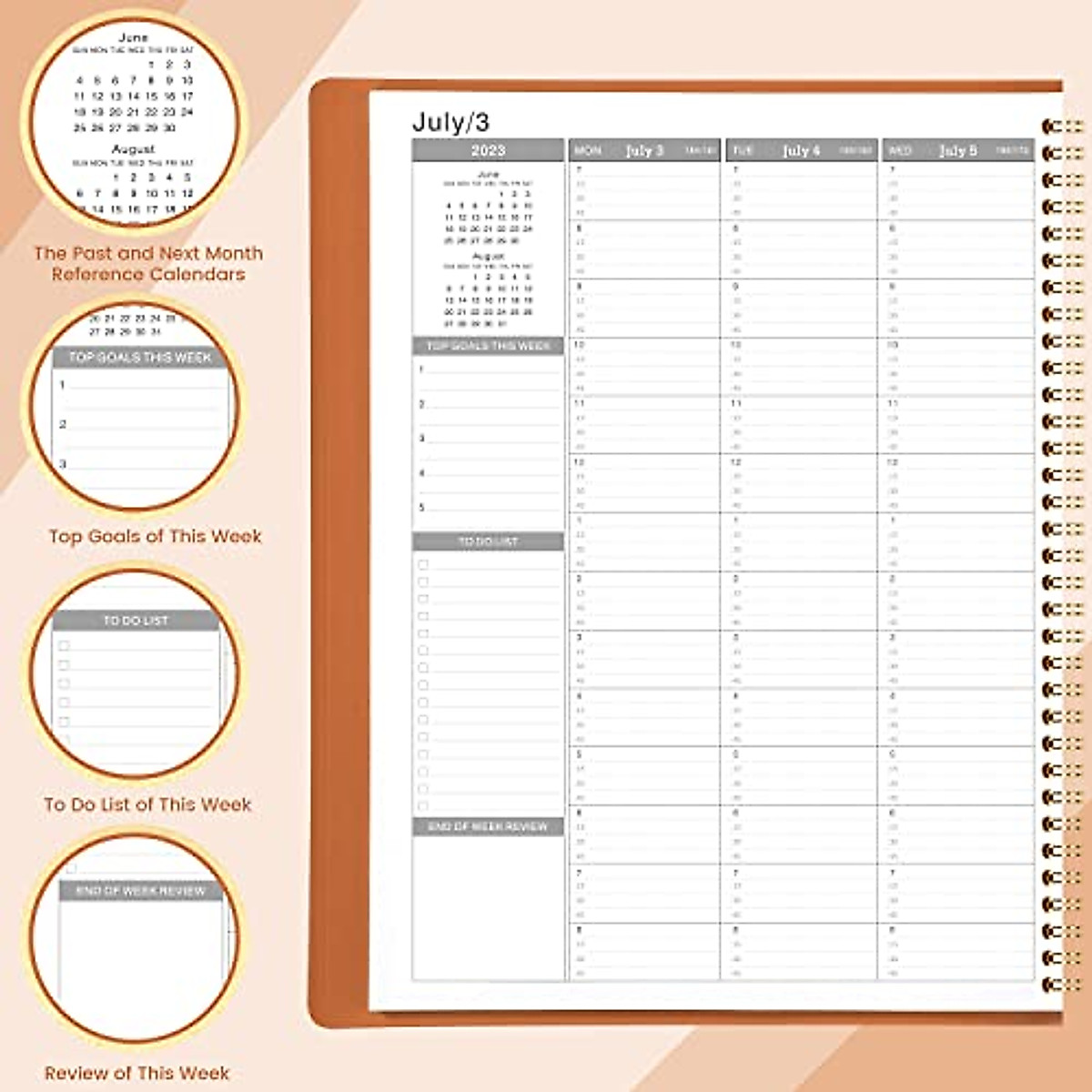 Weekly Appointment Book 2023 - Daily Hourly Planner 2023, January 2023- December 2023, 8.4" x 10.6", 15-Minute Interval, Flexible Soft Cover, Twin-Wire Binding, Perfect for Your Life