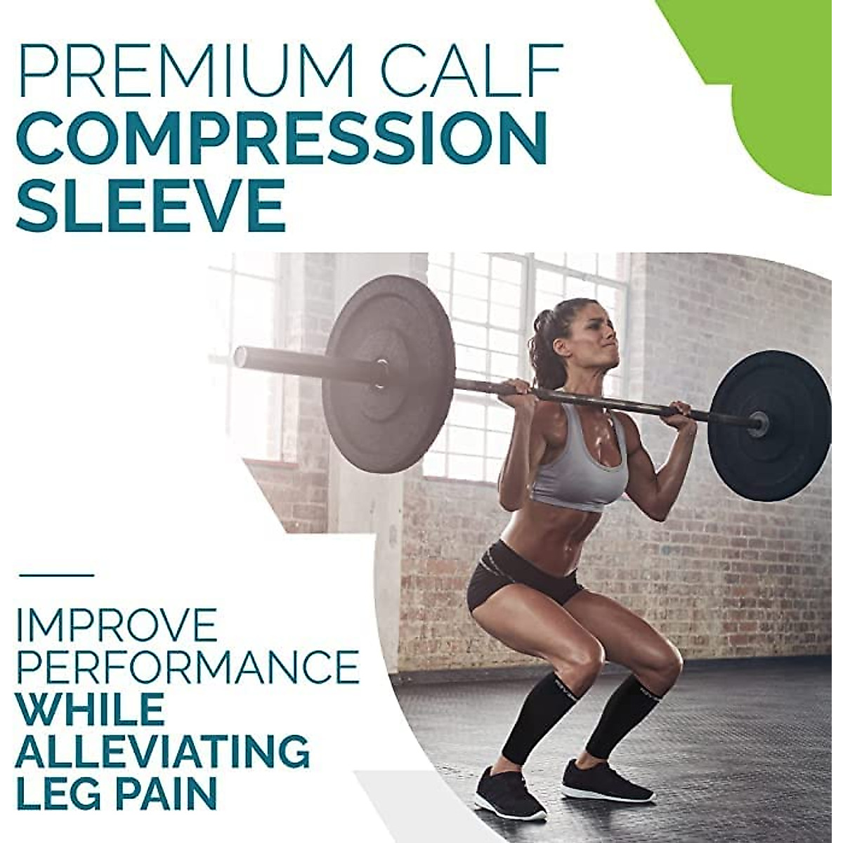 Run Forever Calf Compression Sleeves for Men and Women - Leg Compression Sleeve - Footless Compression Socks for Runners, Shin Splints, Varicose Vein & Calf Pain Relief - Black 2 PACK Small