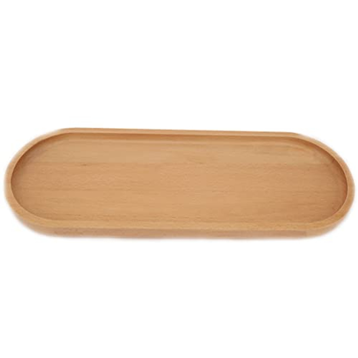 Fermus Wooden Tray 12.5 Inch Long Jewelry Dish Cosmetics Organizer Bathroom Clutter Wood Decorative Serving Platter Small Storage Tray, Oval
