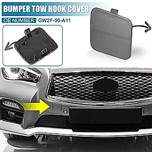 X AUTOHAUX Car Front Bumper Tow Hook Cover 622A14GA0A for Infiniti Q50 2014-2017 Tow Hook Eye Lid Cover Trailer Cap Gray