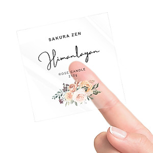 2x2 Clear Square Labels Stickers Glossy for Laser Printer, Pack of 300, Transparent self Adhesive Vinyl Paper Craftiff