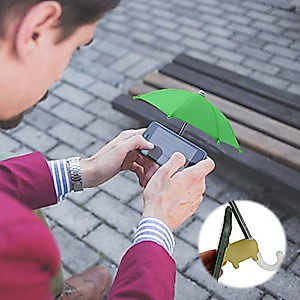 4pcs Mobile Phone Holder with Sun Umbrella - Phone Umbrella Suction Cup Stand, Desktop Piggy Phone Holder,Durable Mobile Phone Suction Cup Holder Outdoor Sun Umbrella Mobile Phone Holder(yellow-green)