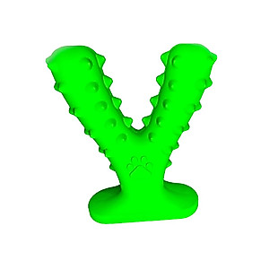 SINCREX USA Dog Toothbrush Dental Chew Cactus Toy - Teeth Cleaning, Teething Aid - Soft, Flexible, and Durable Rubber Toy for Medium and Small Breeds